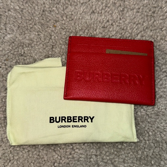 Burberry | Bags | Burberry Leather Card Case Red | Poshmark